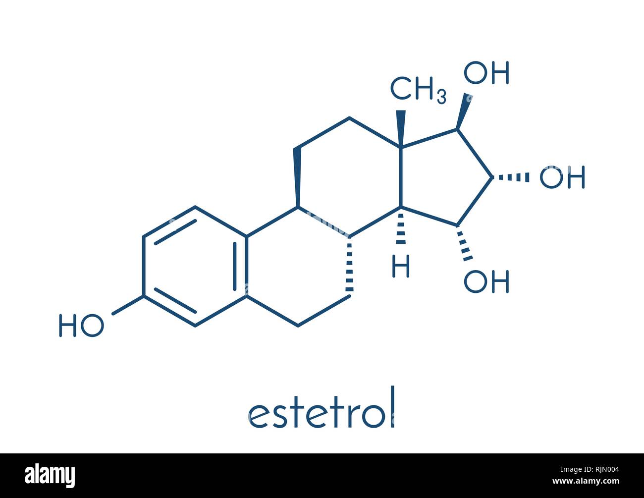 Estetrol natural estrogen hormone molecule. Skeletal formula Stock ...
