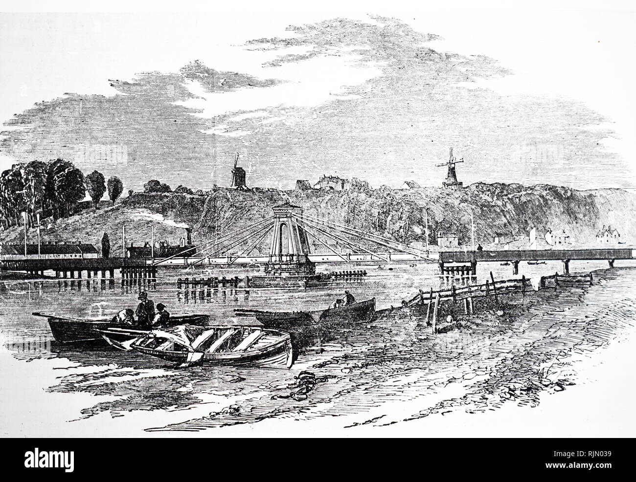 Illustration showing Swing bridge at Rye on the SOUTH EASTERN RAILWAY ...