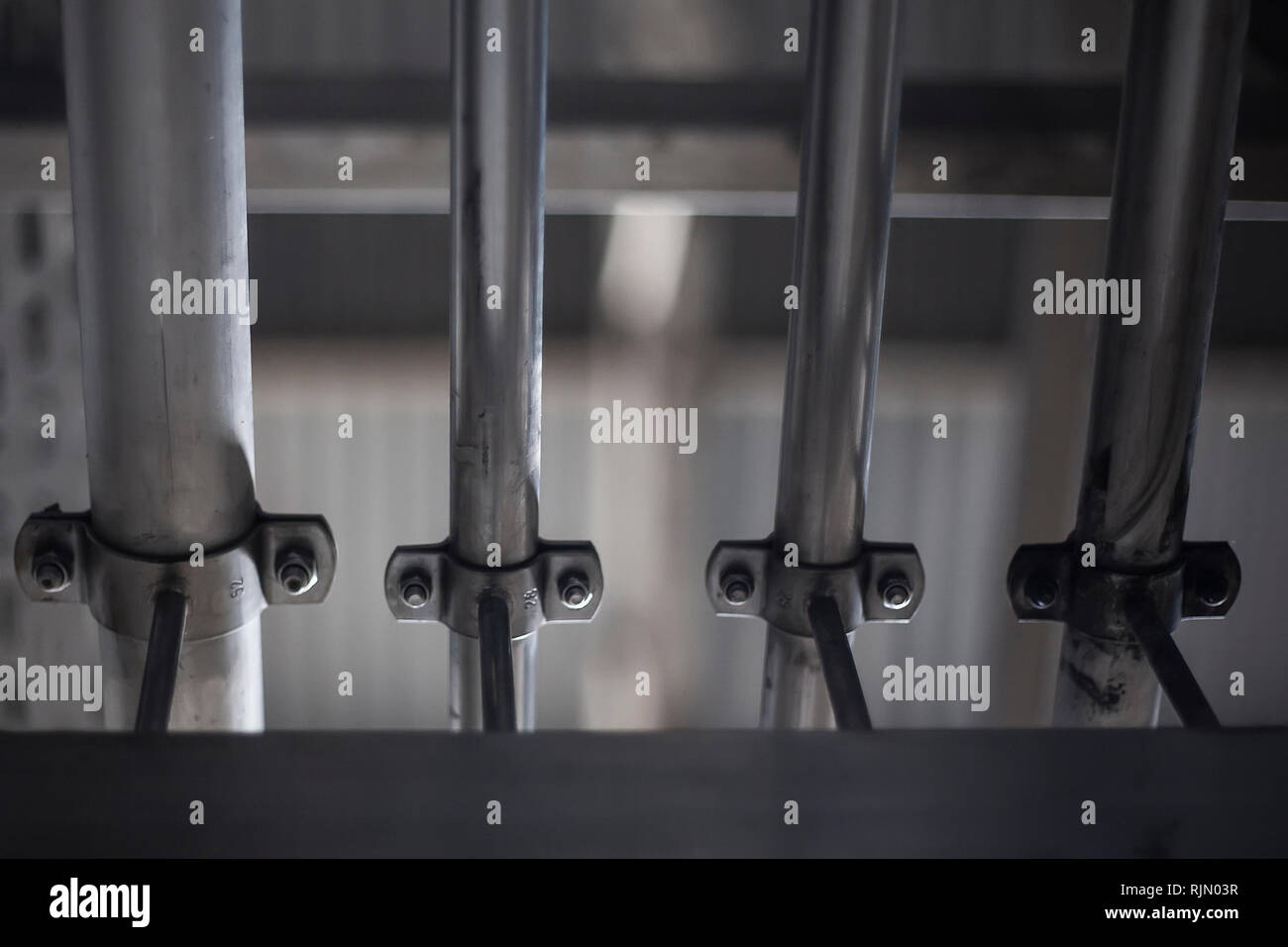 Equipment and piping inside of industrial plant. Industrial Factory ...