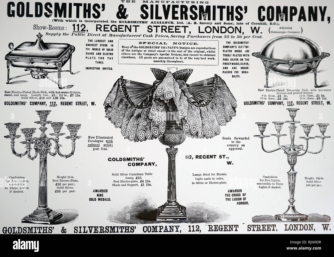 Illustration showing advert by Mappin Brothers, 1895 Stock Photo - Alamy