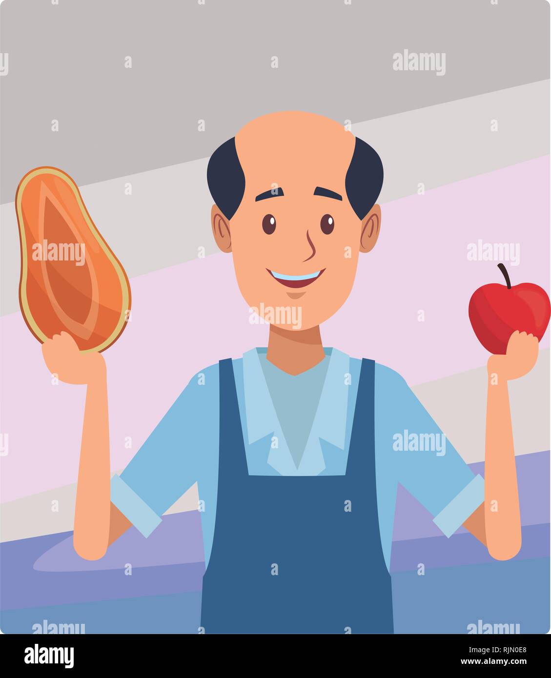 grocery man cartoon Stock Vector Image & Art - Alamy