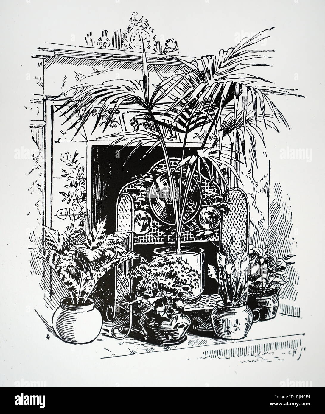 Illustration showing Brass mesh fire guard, which could also be used as ...