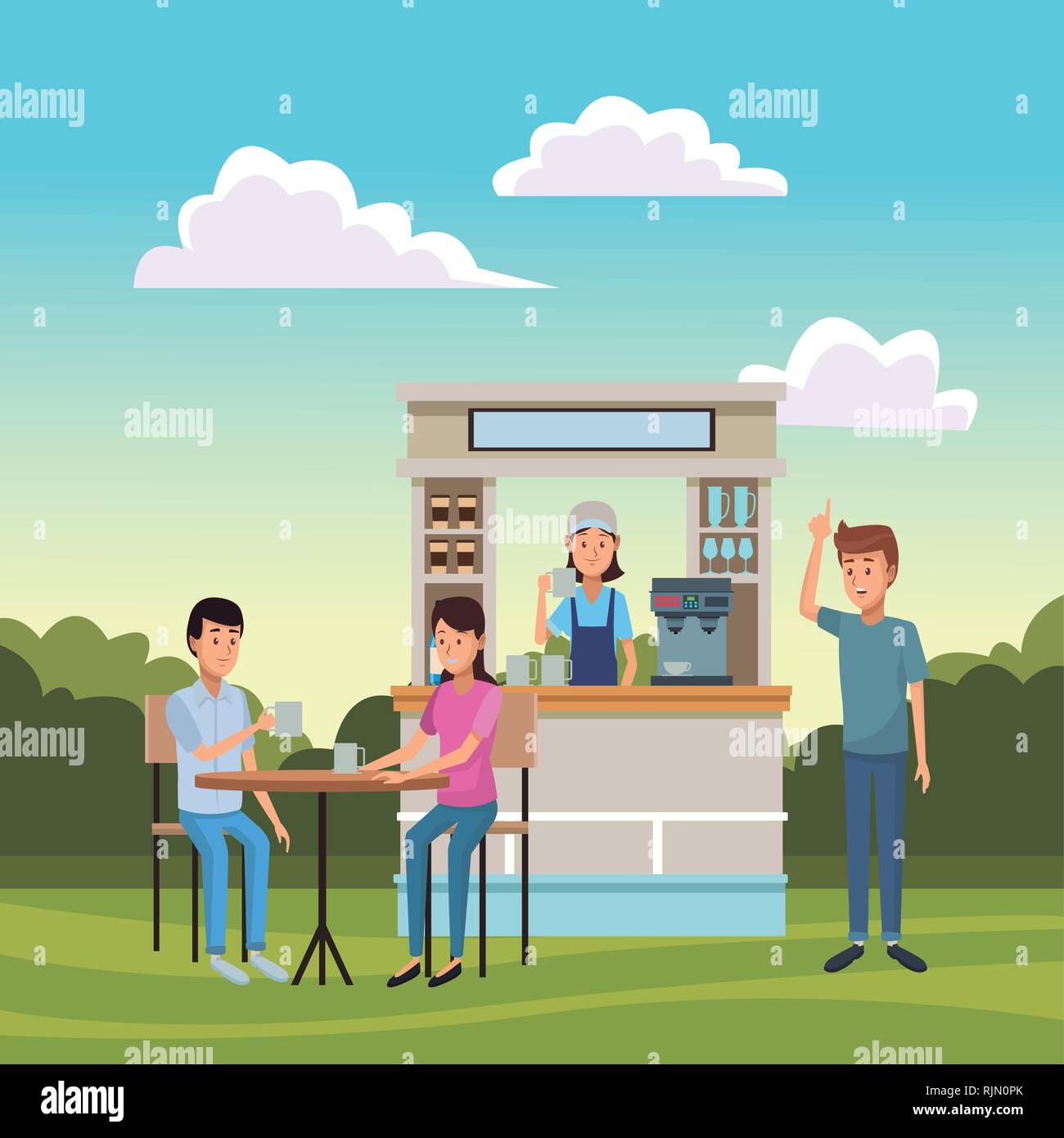 coffee shop cartoon Stock Vector Image & Art - Alamy