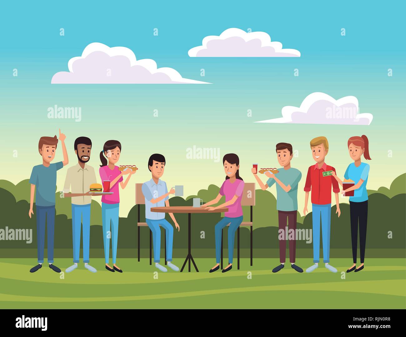 friends people cartoon Stock Vector Image & Art - Alamy