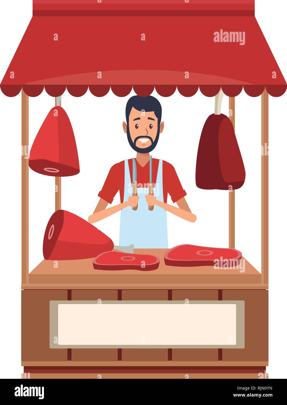 Butcher Man Vector Cartoon High Resolution Stock Photography and Images ...