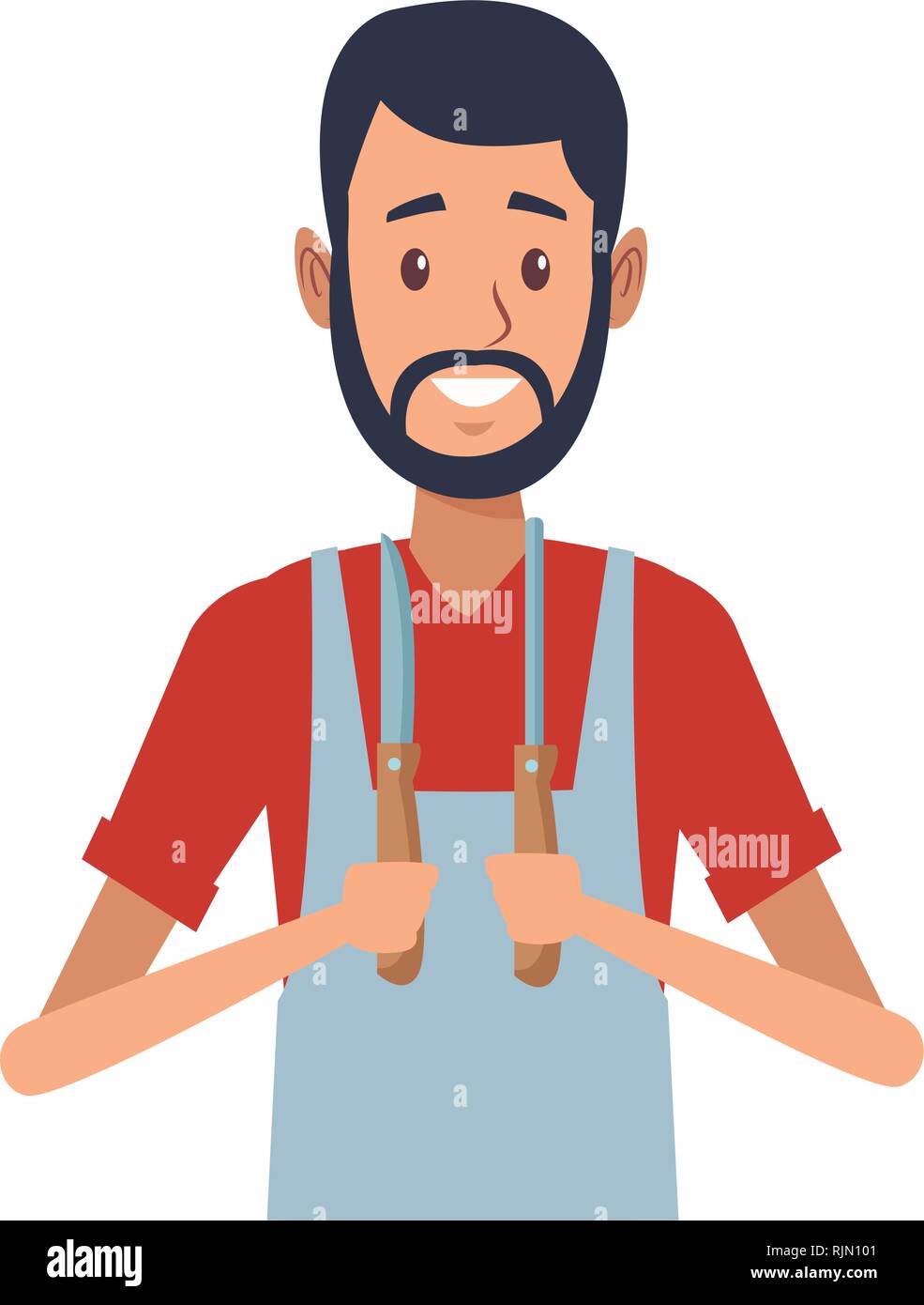 young butcher man cartoon Stock Vector Image & Art - Alamy