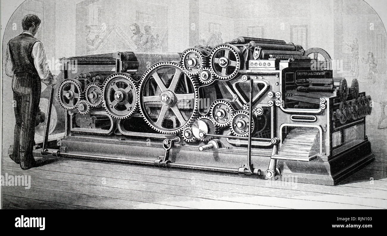 Illustration rotary printing press hi-res stock photography and images ...