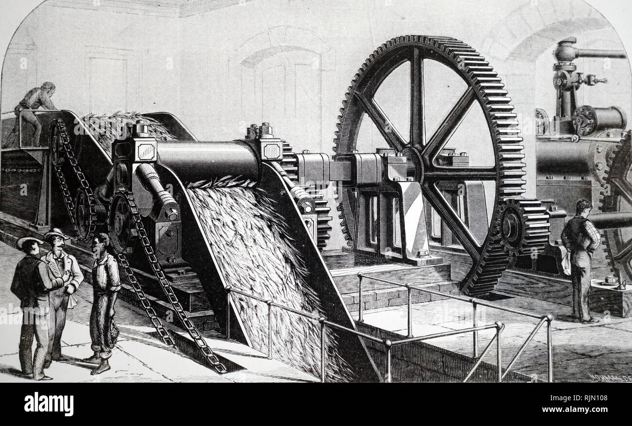 Illustration showing Cuba sugar; mill by George L. Squier & Bros ...