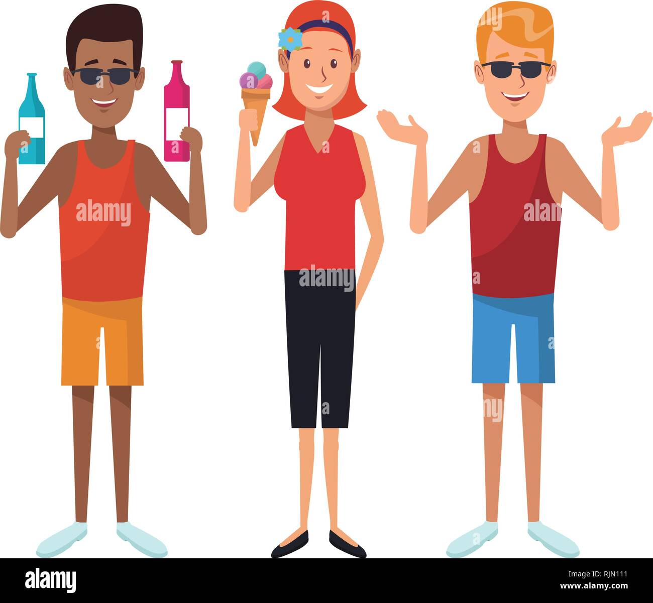 young friends cartoon Stock Vector Image & Art - Alamy