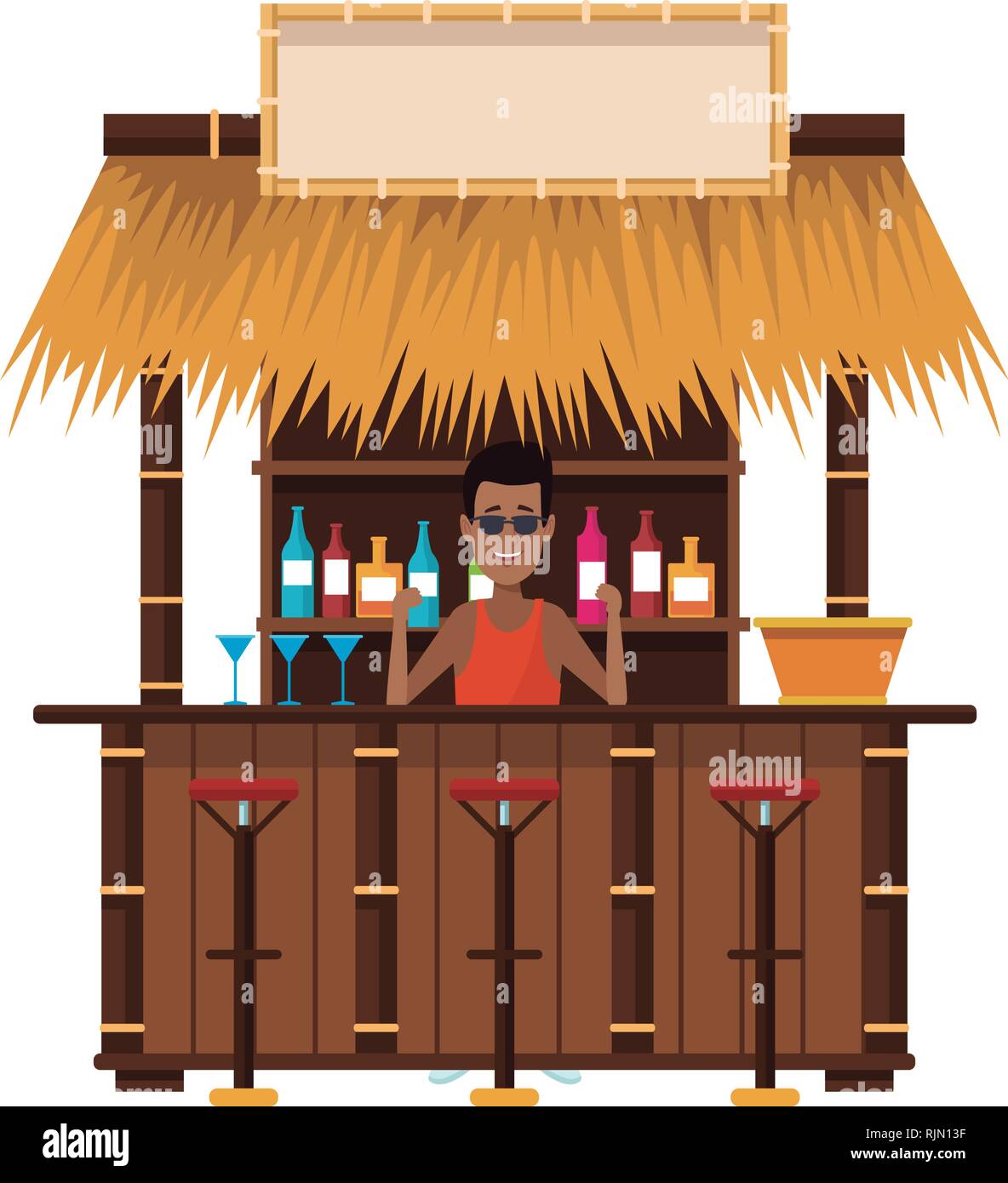 Beach bar counter Stock Vector Images - Alamy