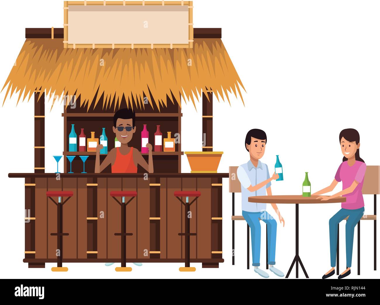 beach summer cartoon Stock Vector Image & Art - Alamy