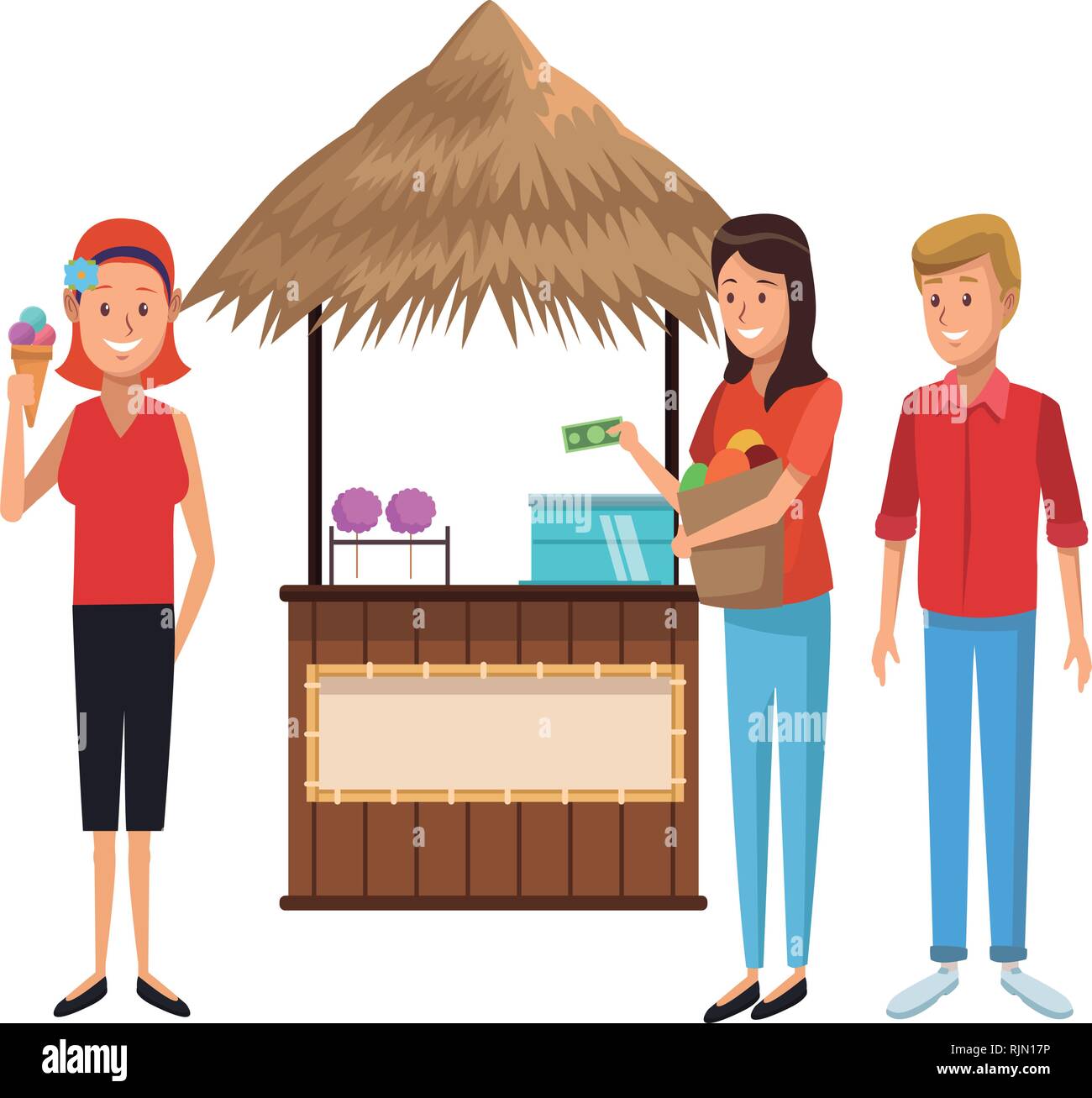 beach summer cartoon Stock Vector Image & Art - Alamy