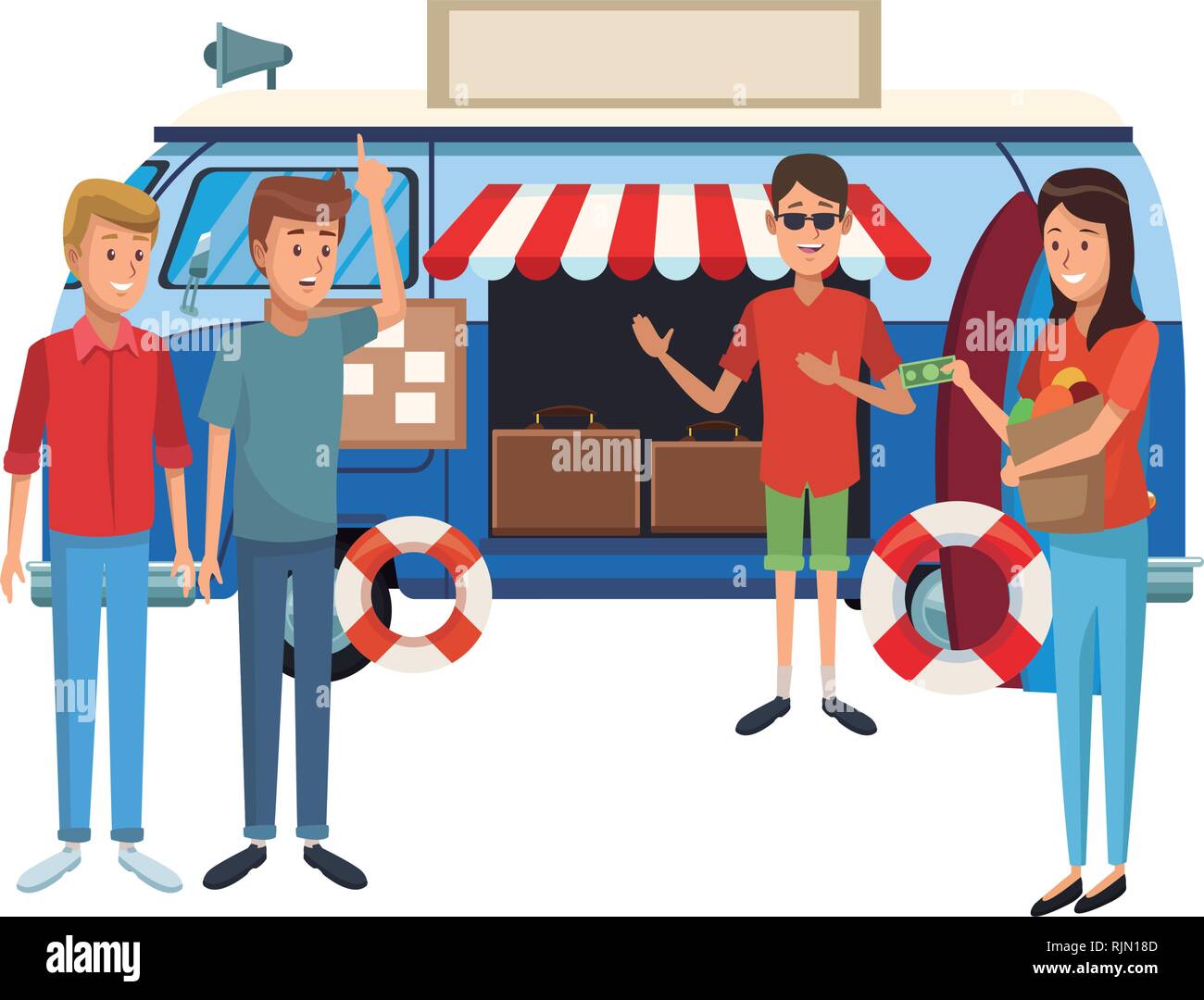trip van cartoon Stock Vector Image & Art - Alamy