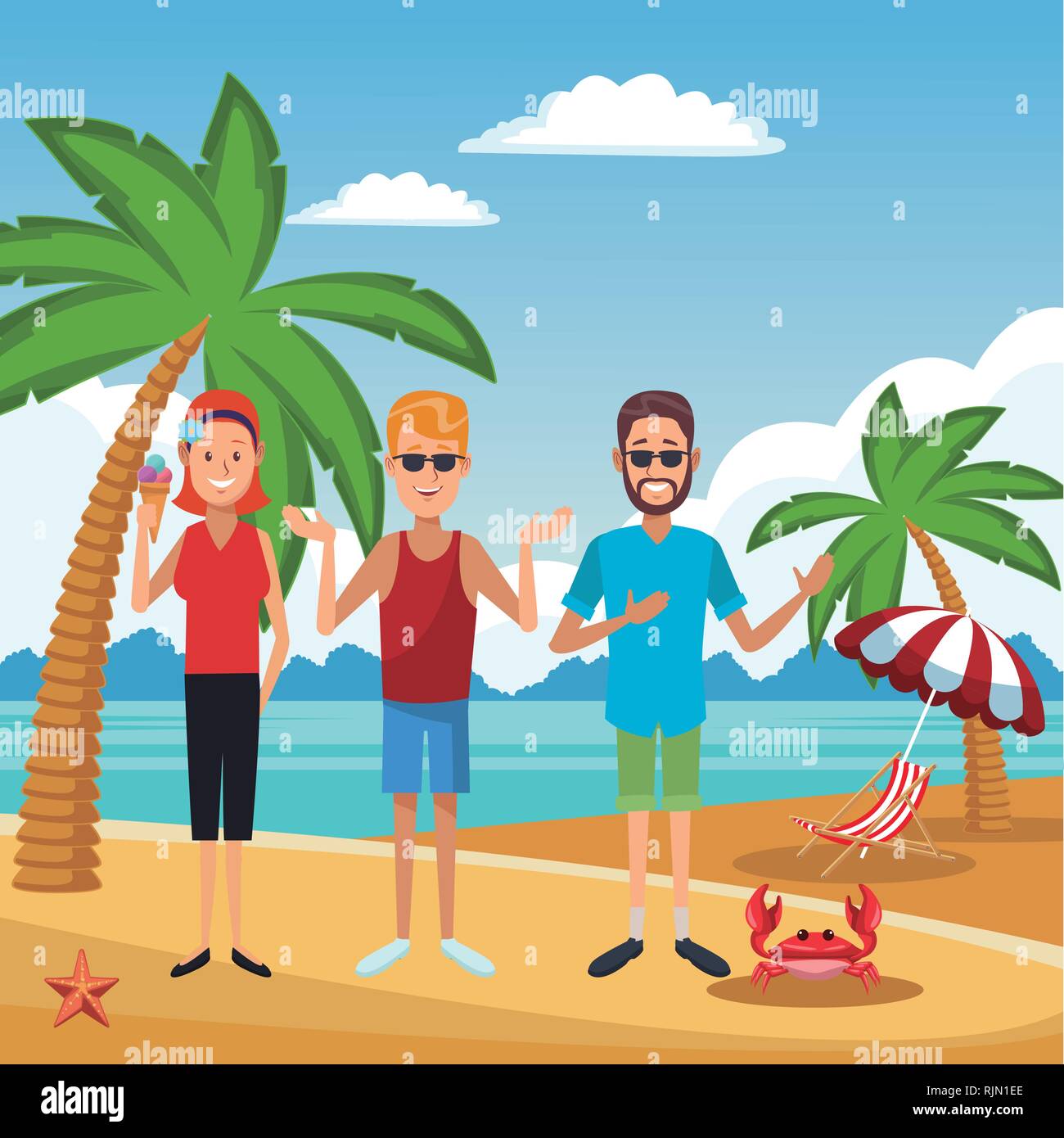 young friends cartoon Stock Vector Image & Art - Alamy