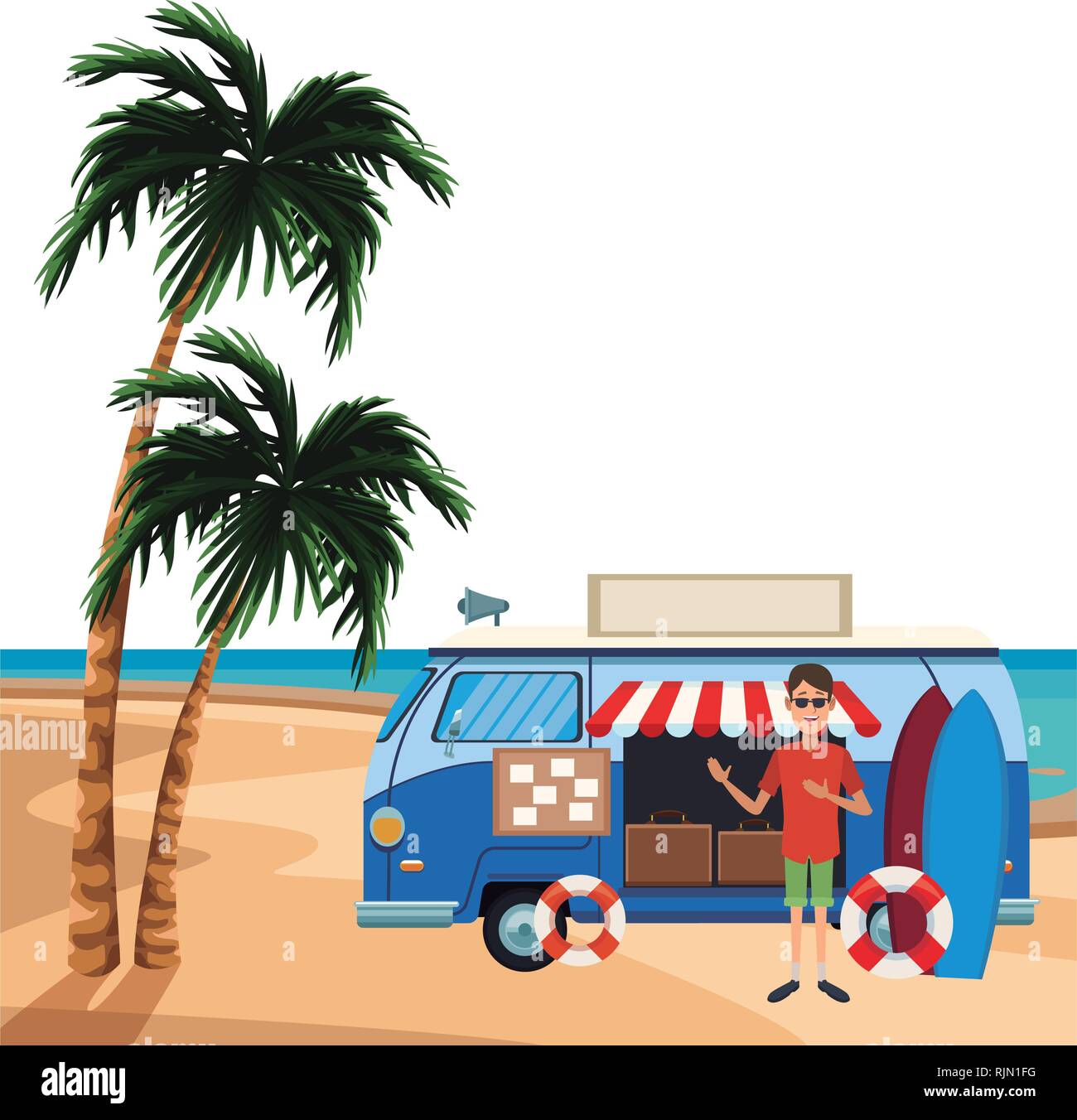 trip van cartoon Stock Vector Image & Art - Alamy