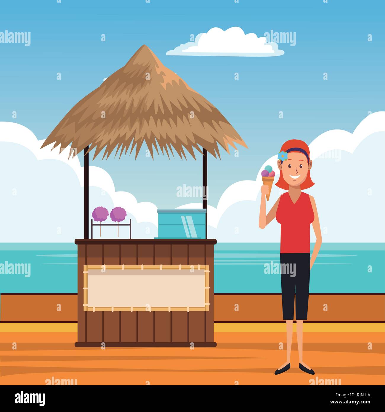 Beach food stall Stock Vector Images - Alamy