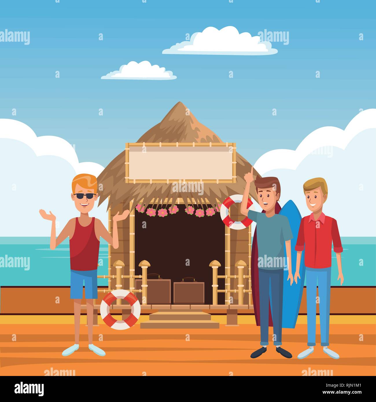 beach summer cartoon Stock Vector Image & Art - Alamy