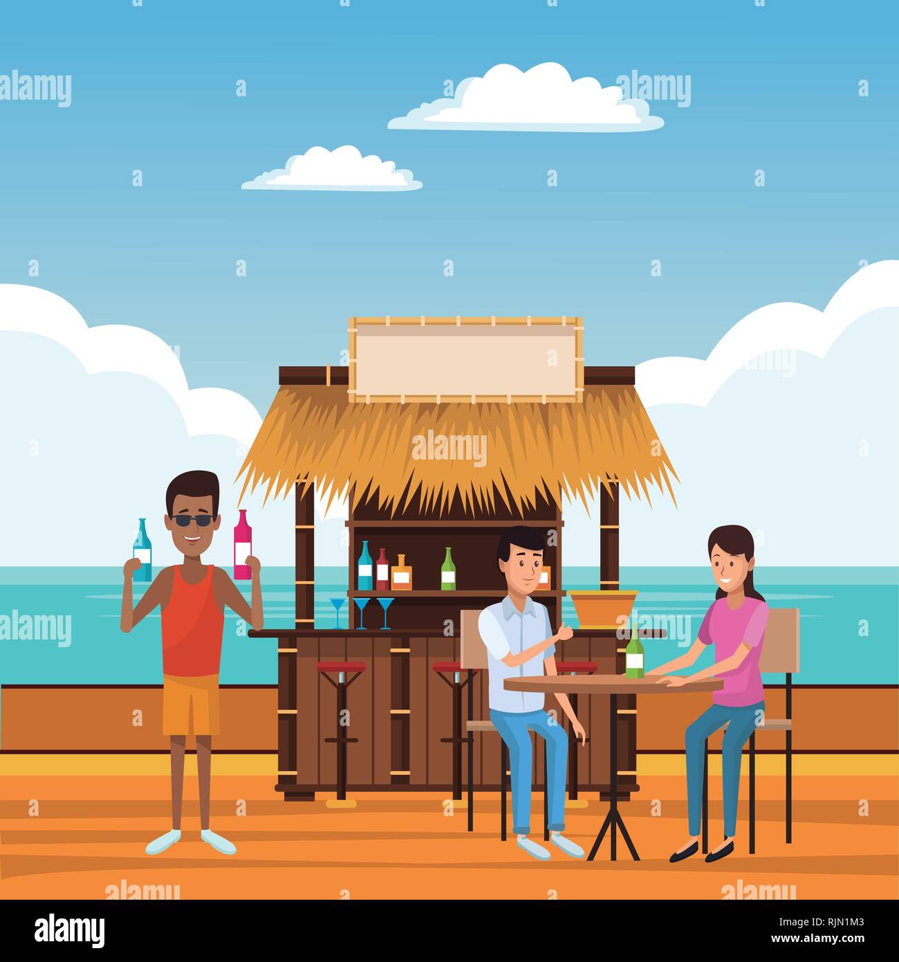 Beach bar counter Stock Vector Images - Alamy