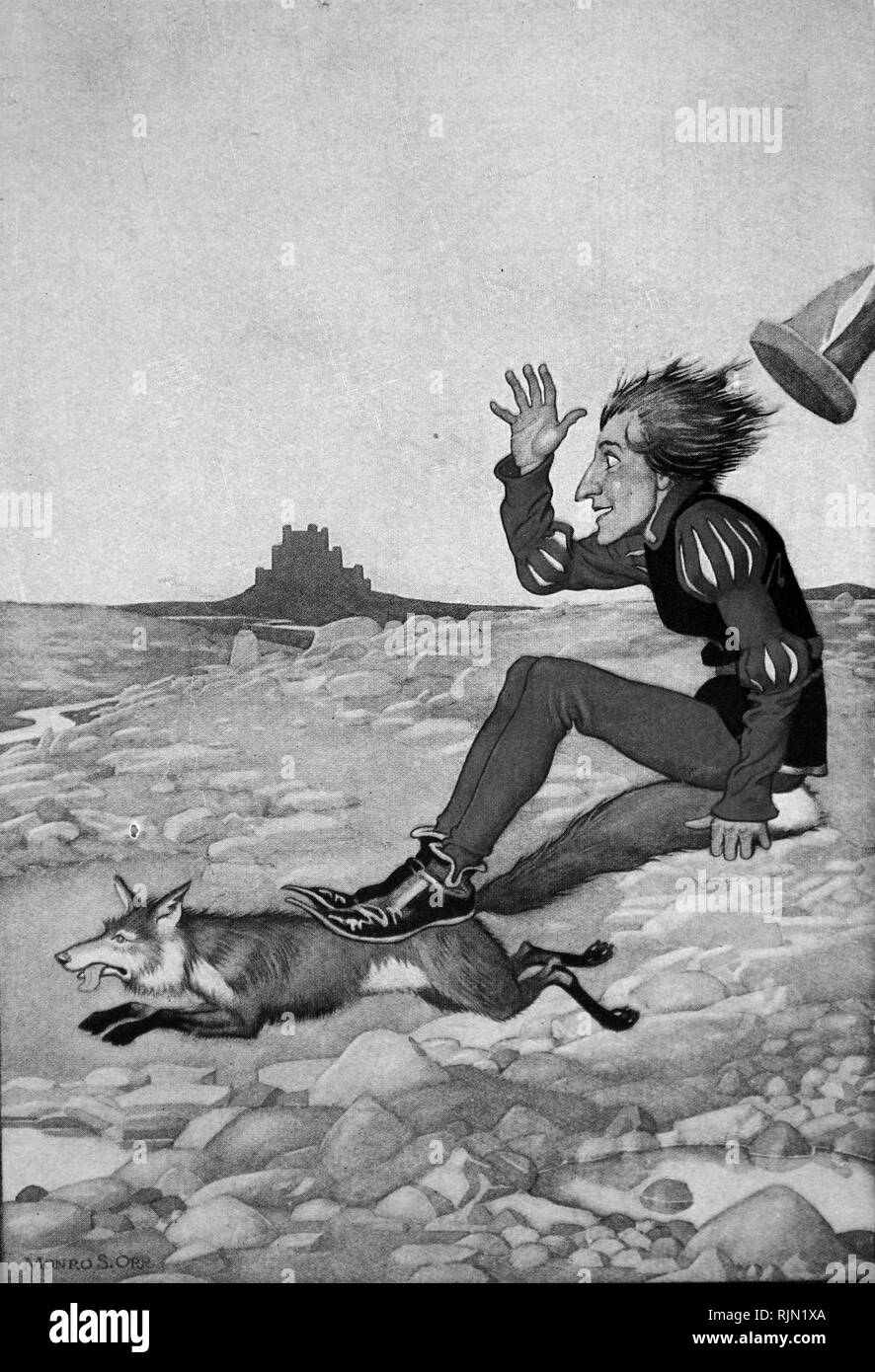 Illustration showing Fairy tale by Brothers Grimm The Golden Bird The ...