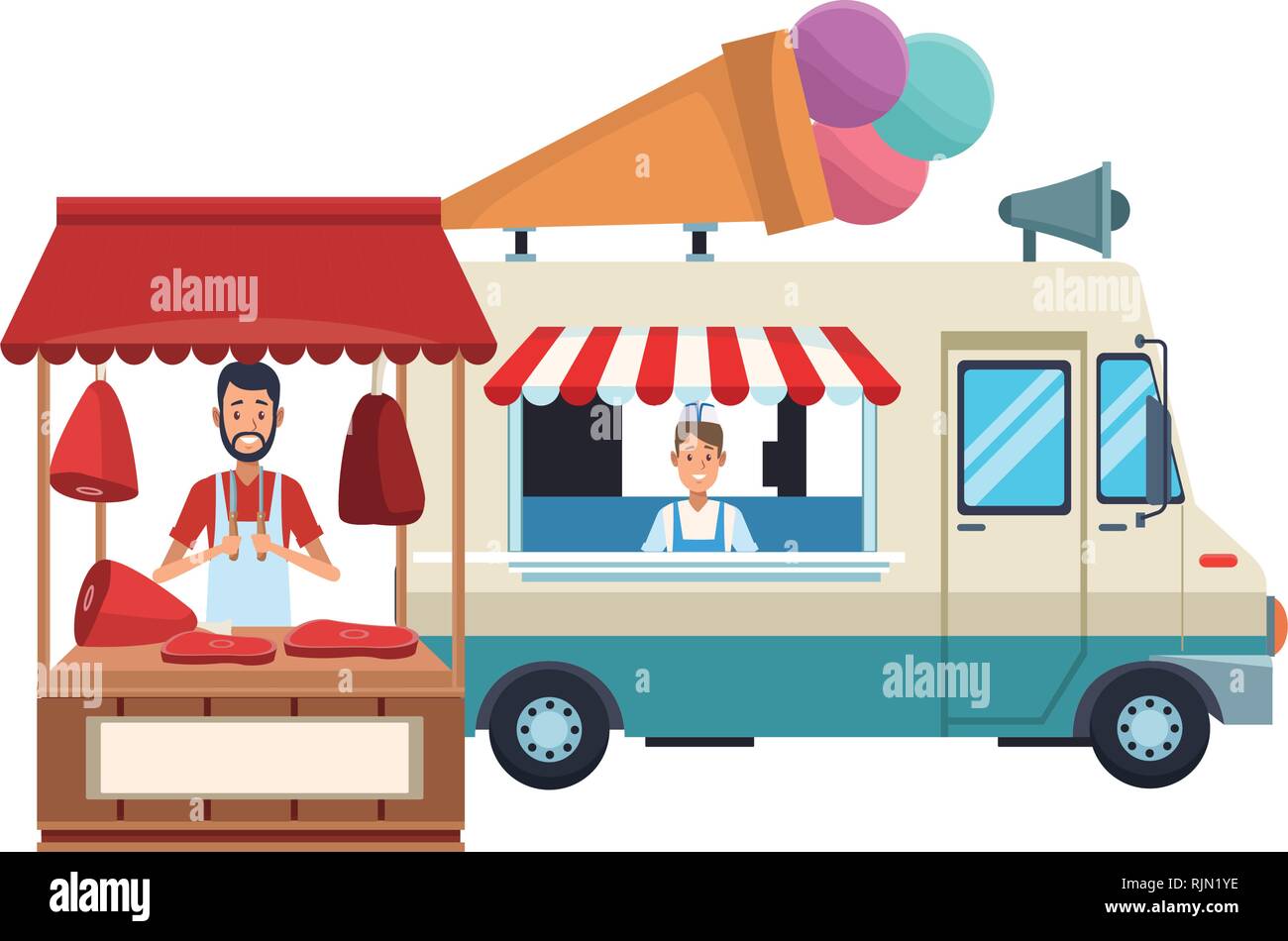 Butcher car Stock Vector Images - Alamy