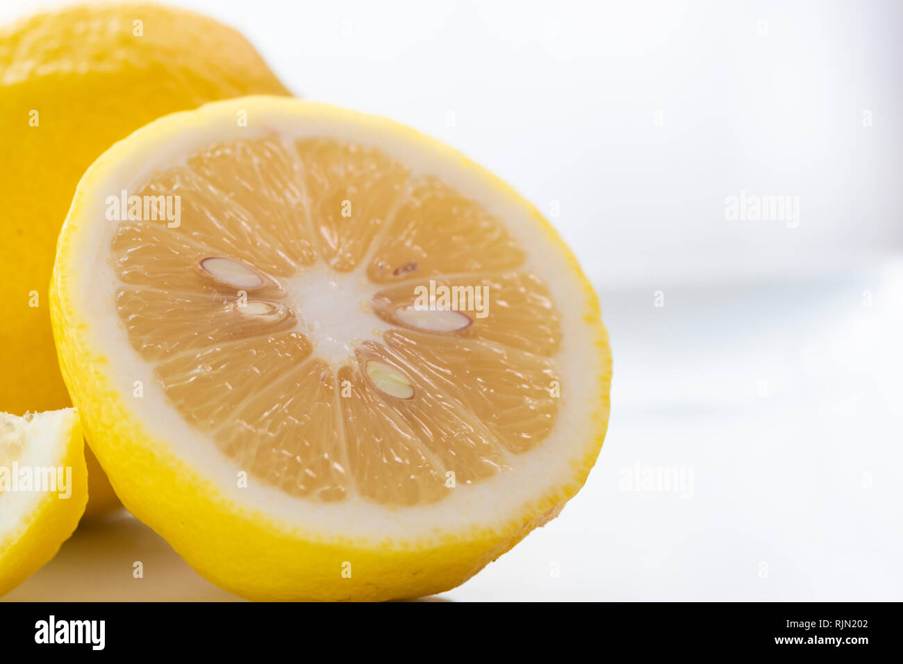 fresh lemon slice, isolated on white background Stock Photo - Alamy