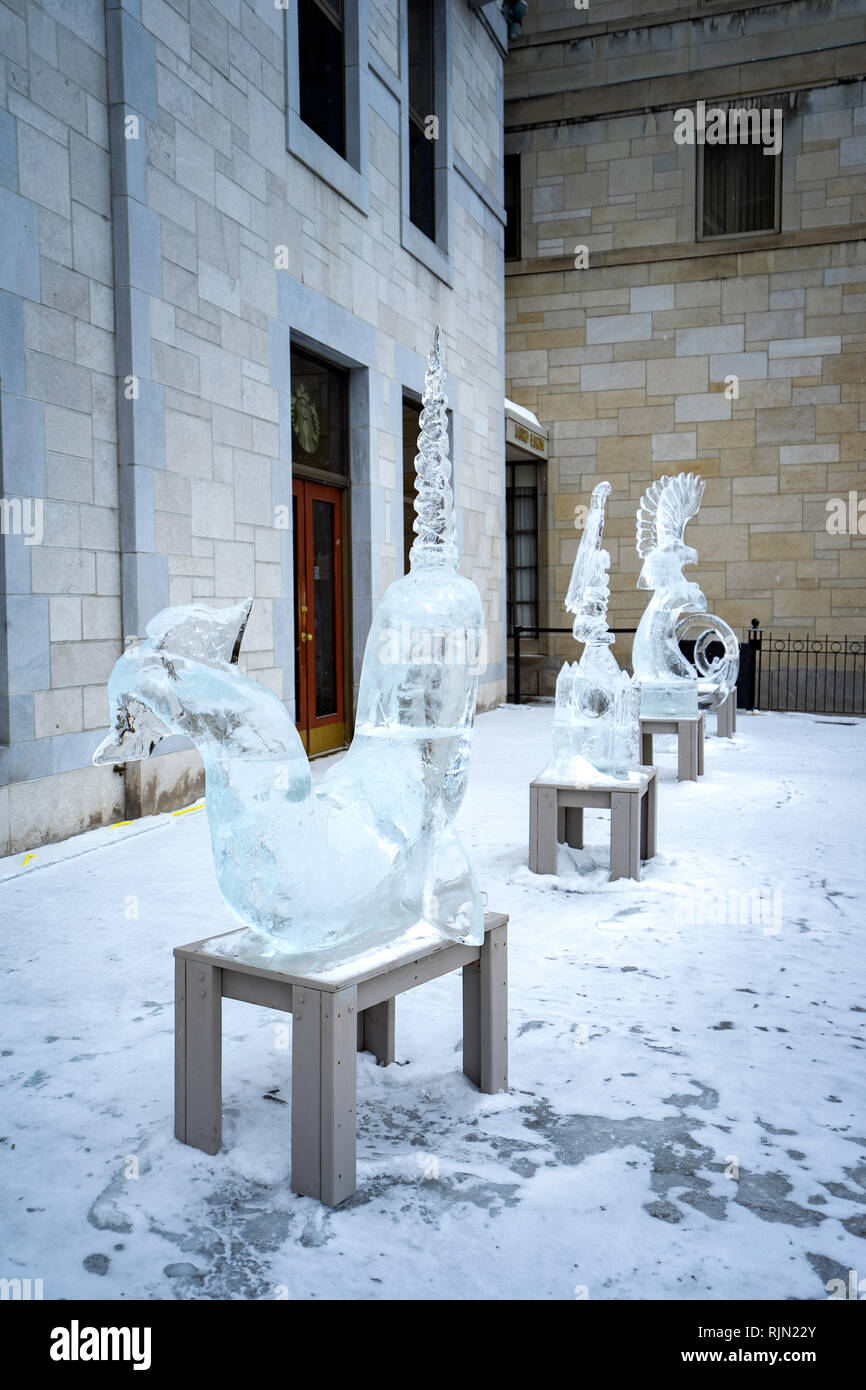 A serie of Ice sculptures made for the 2019 Winterlude festival in ...