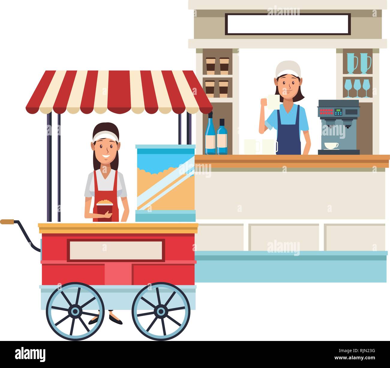 Retro bar cart Stock Vector Images - Alamy