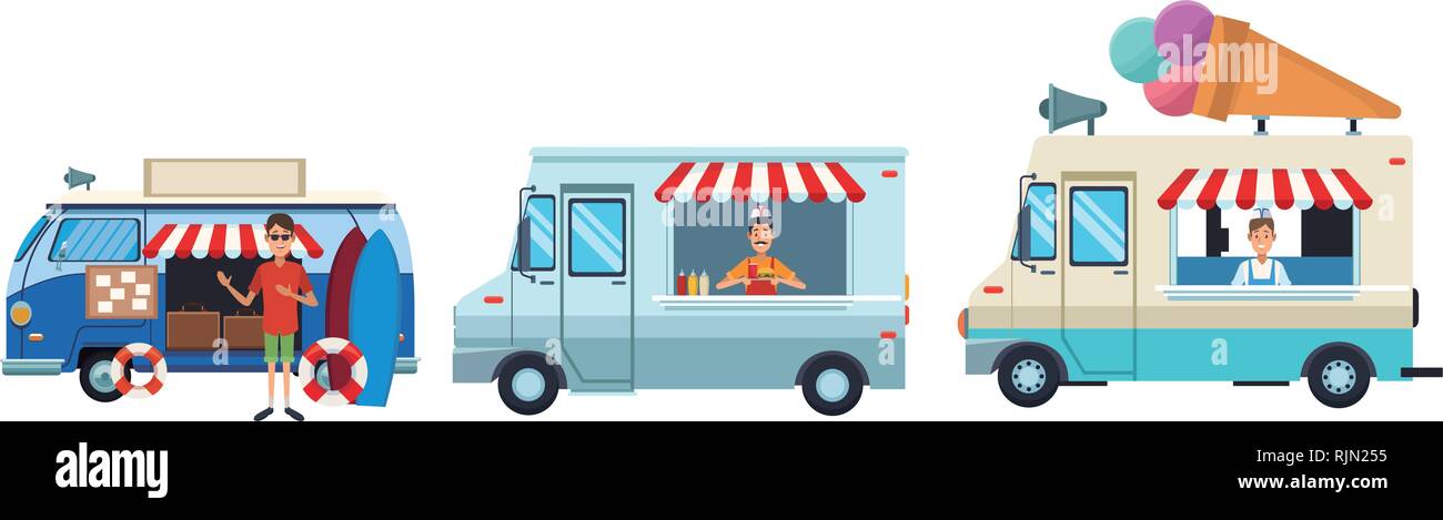 Food stands cartoon Stock Vector Images - Alamy