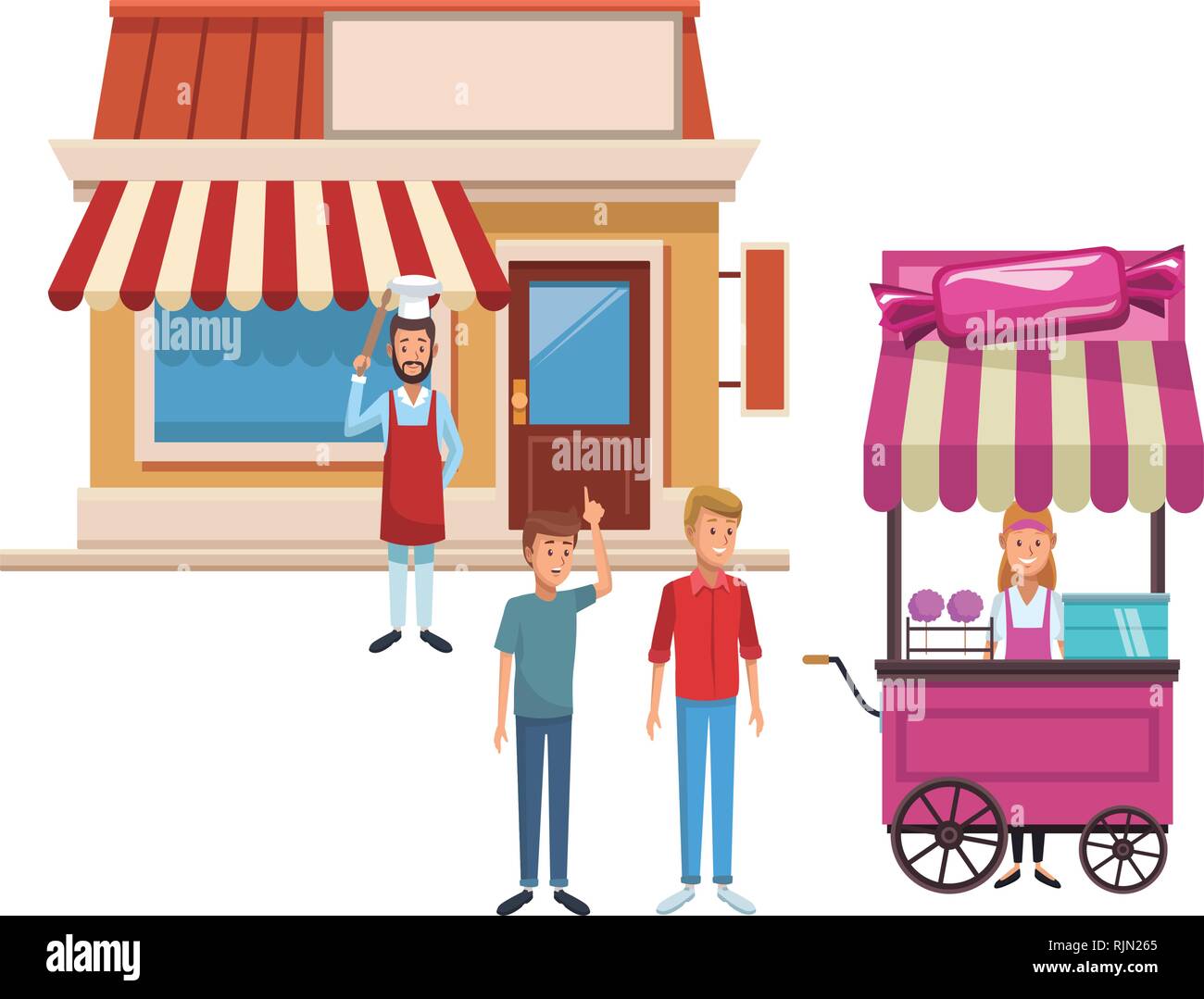 cotton candy cart cartoon Stock Vector Image & Art - Alamy