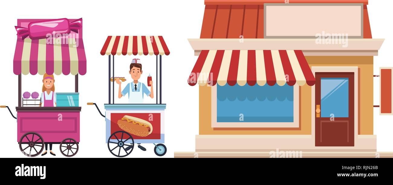 cotton candy cart cartoon Stock Vector Image & Art - Alamy