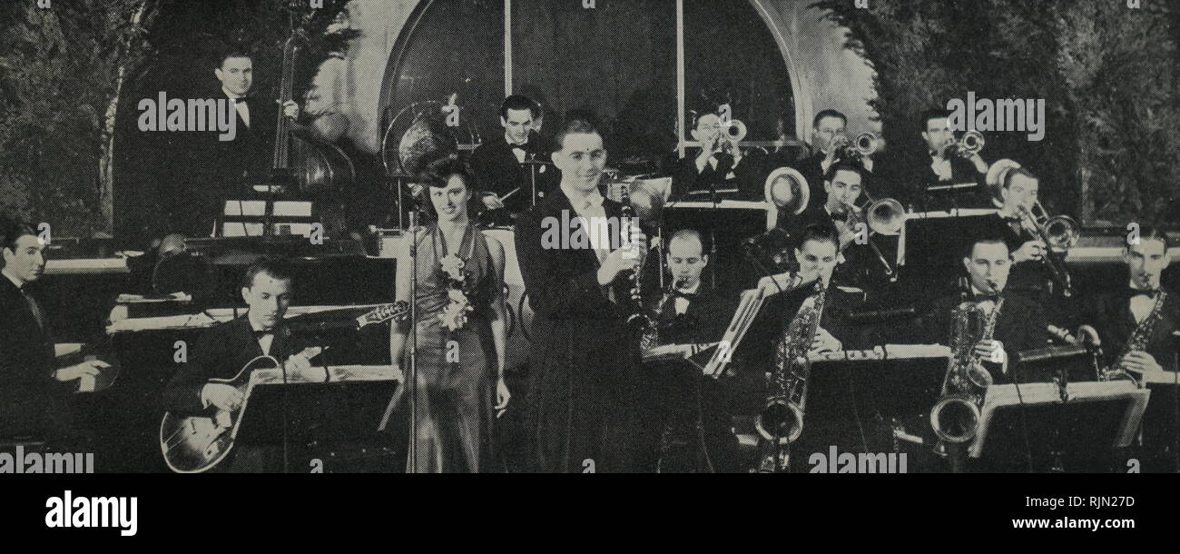 photograph showing the Benny Goodman Band, 1935, at the Congress Casino ...