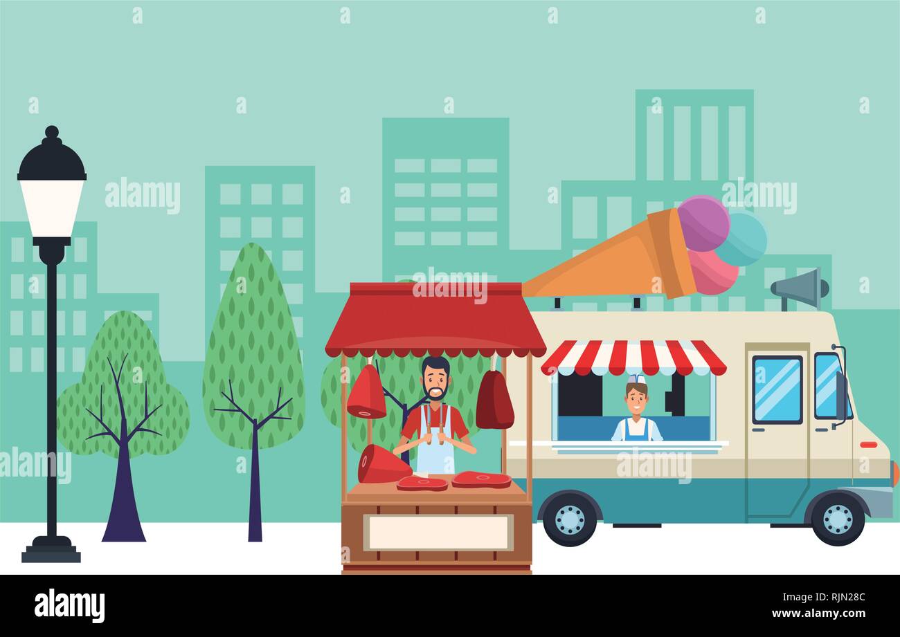 City butcher Stock Vector Images - Alamy