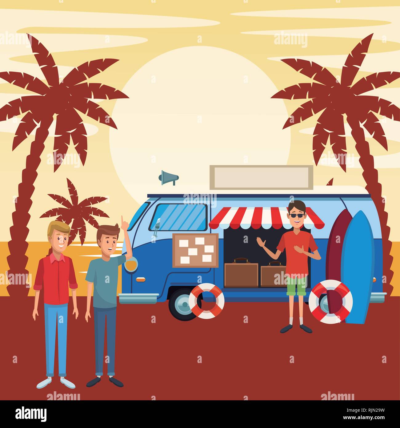 vintage trip van cartoon Stock Vector Image & Art - Alamy