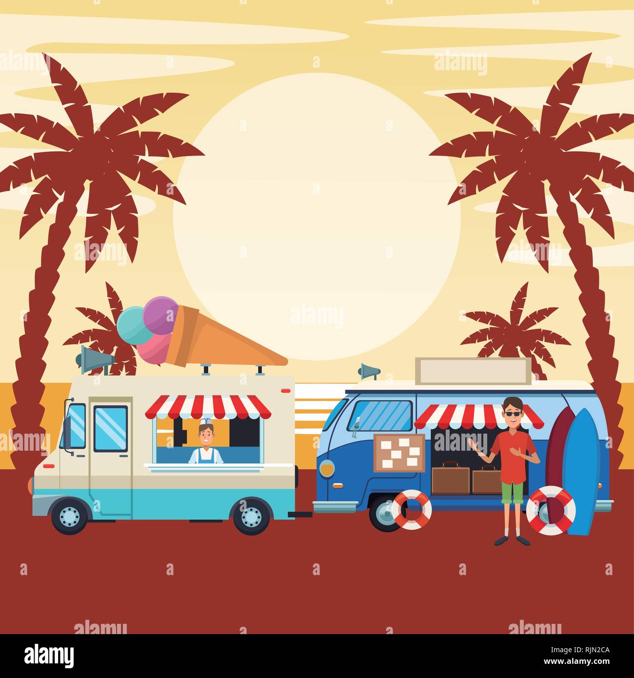 vintage trip van cartoon Stock Vector Image & Art - Alamy