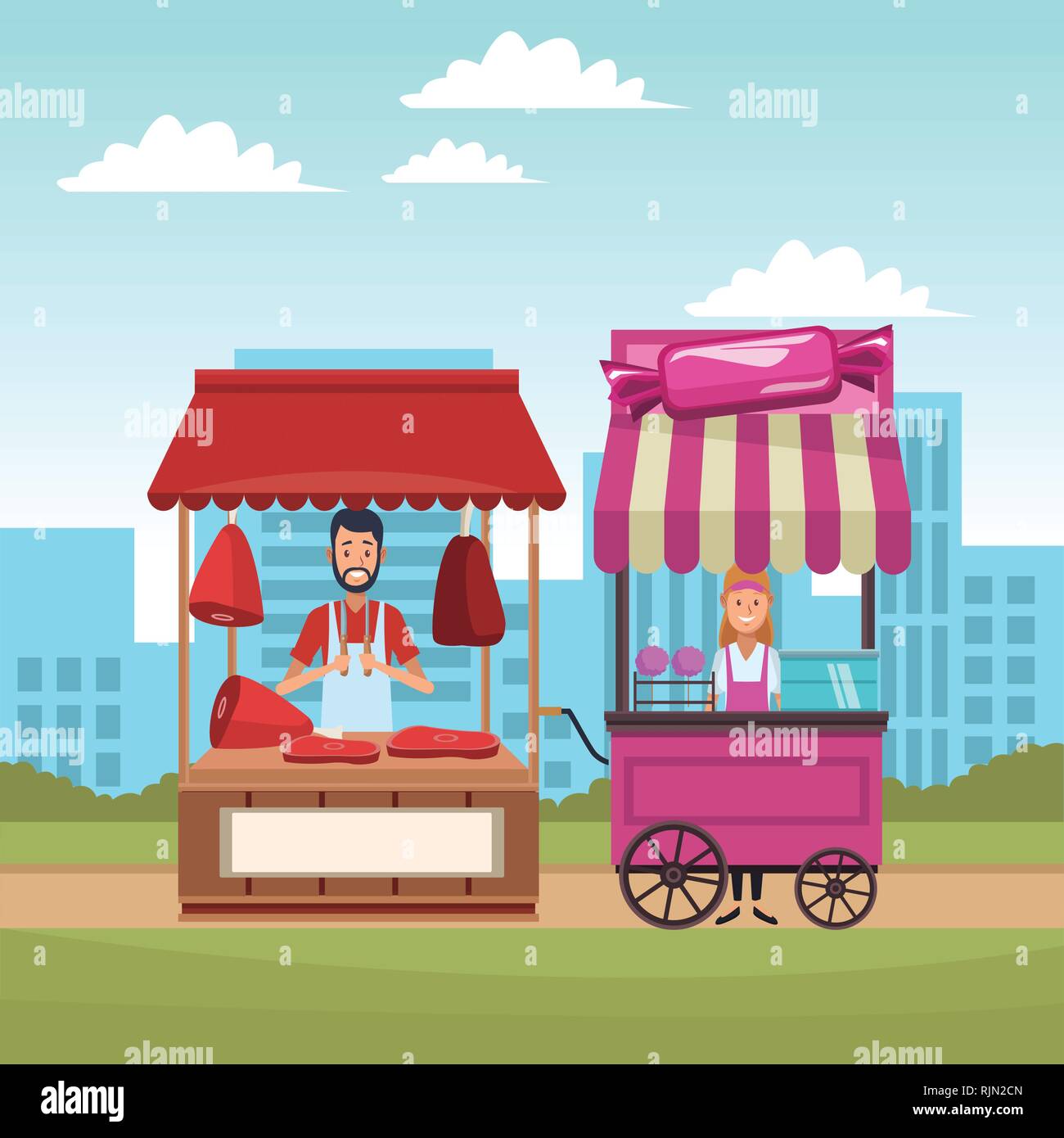 City butcher Stock Vector Images - Alamy