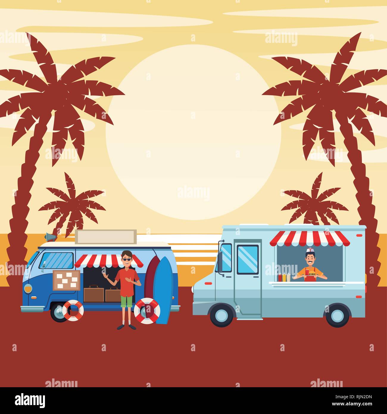 vintage trip van cartoon Stock Vector Image & Art - Alamy