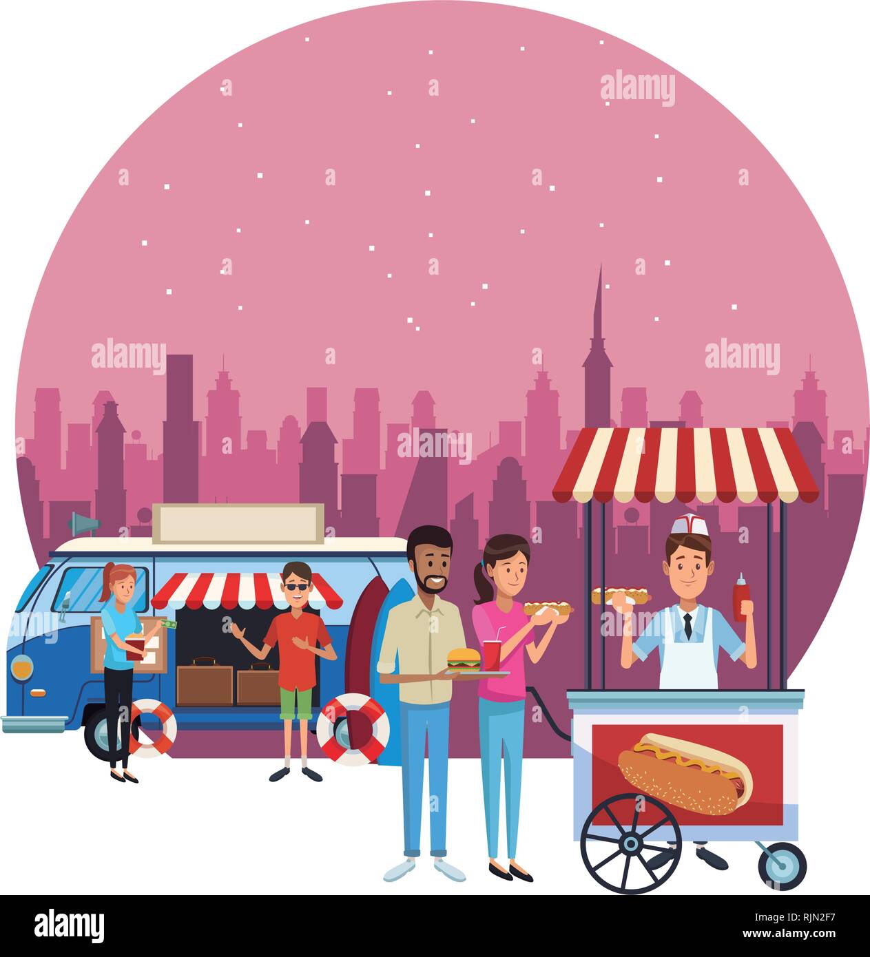 vintage trip van cartoon Stock Vector Image & Art - Alamy