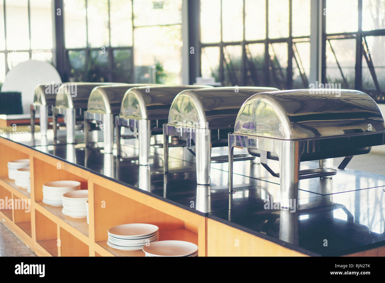 Lunch counter at modern public catering restaurant Stock Photo - Alamy