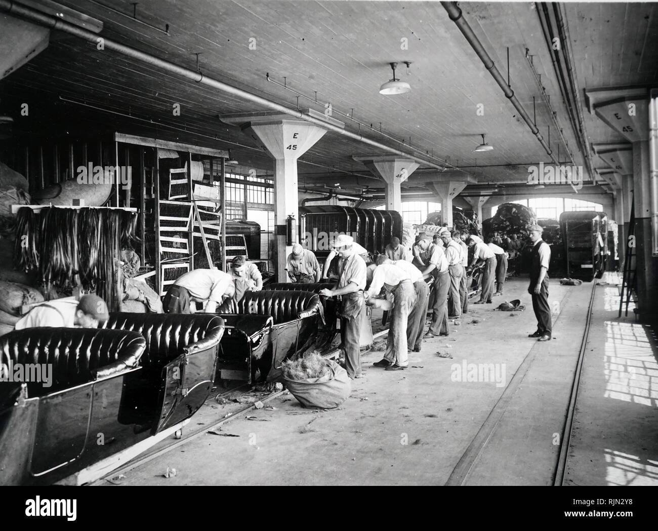 Photograph of the Ford Motor company production line, Detroit, Usa 1910 ...