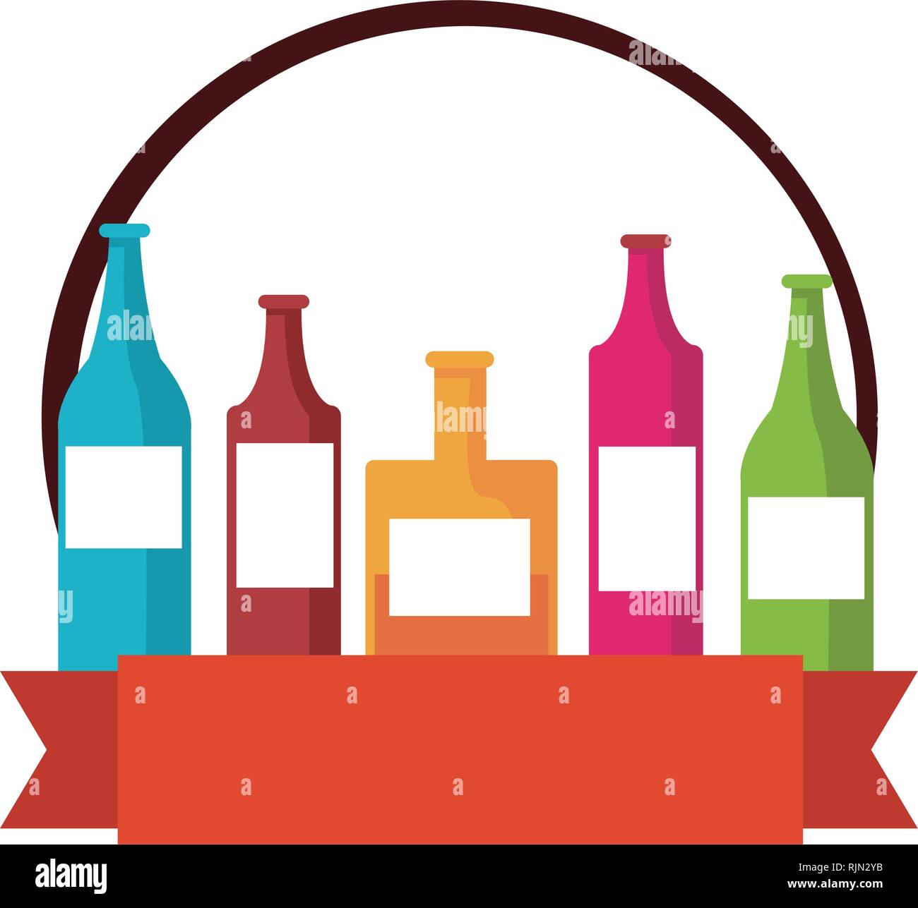 alcohol bottles cartoon Stock Vector Image & Art - Alamy