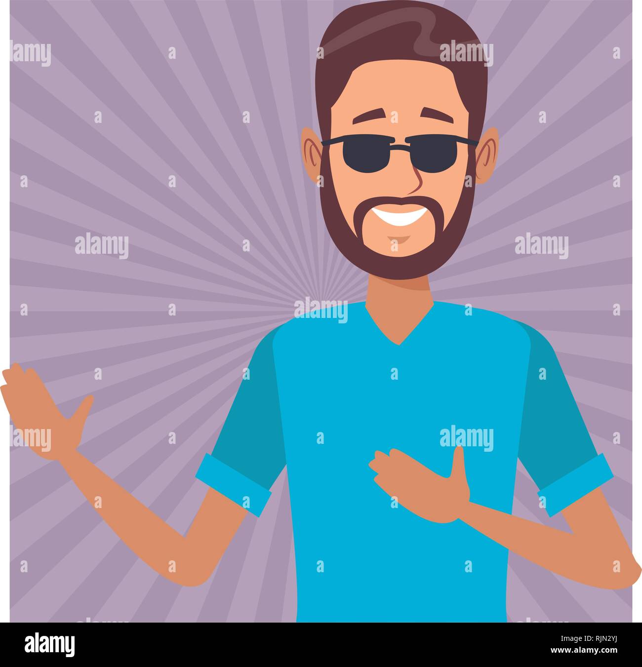 Purple senior man Stock Vector Images - Alamy