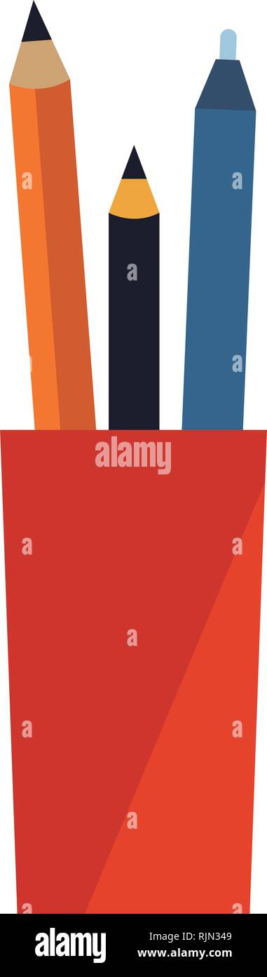 pencils pot cartoon Stock Vector Image & Art - Alamy