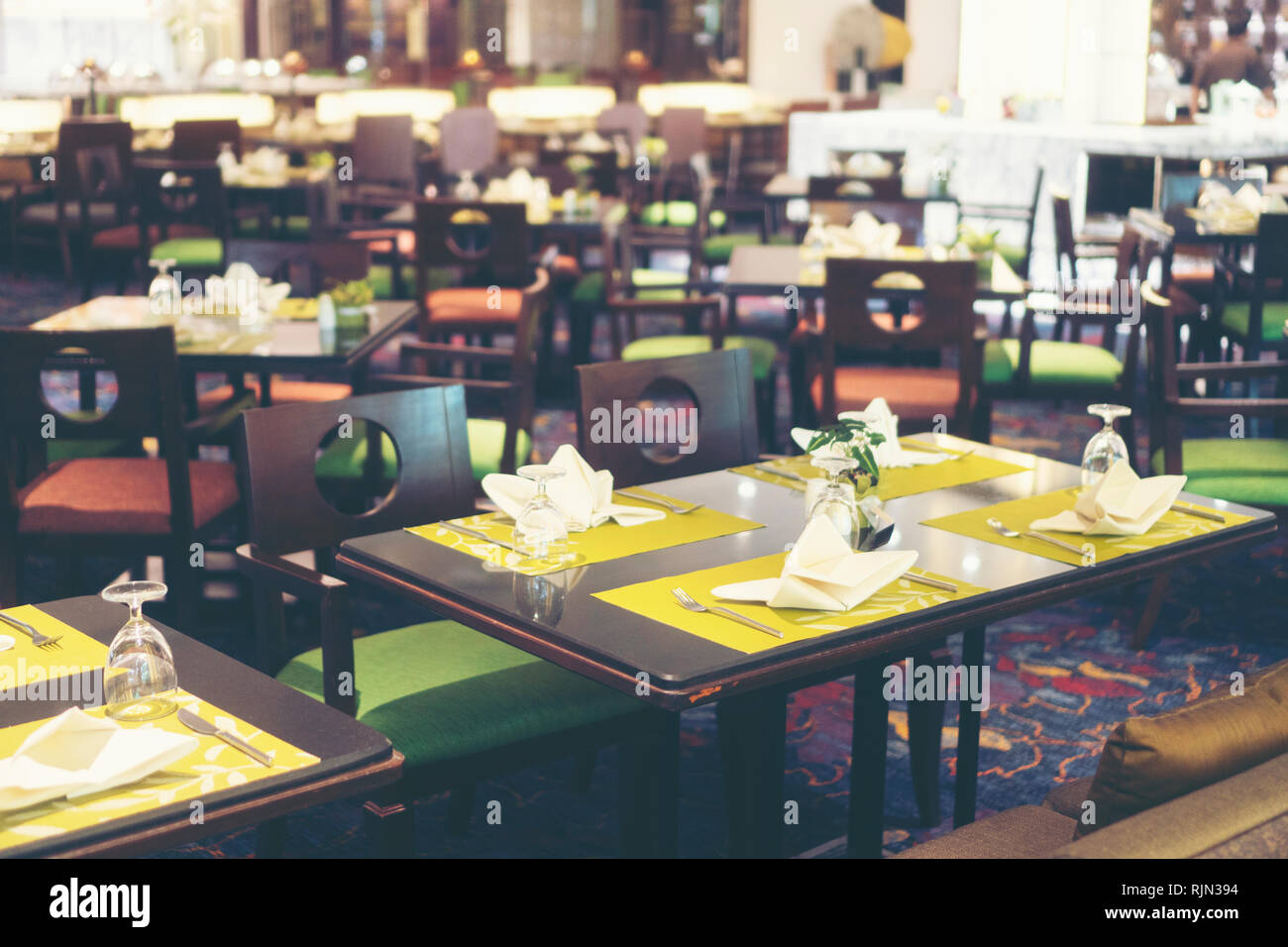 Dinner table in a luxury hotel Stock Photo - Alamy