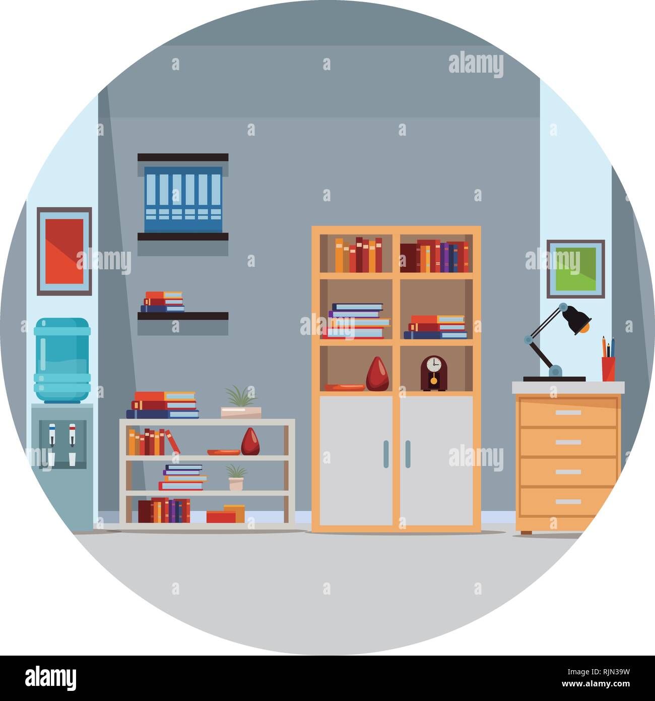 modern furniture room cartoon Stock Vector Image & Art - Alamy