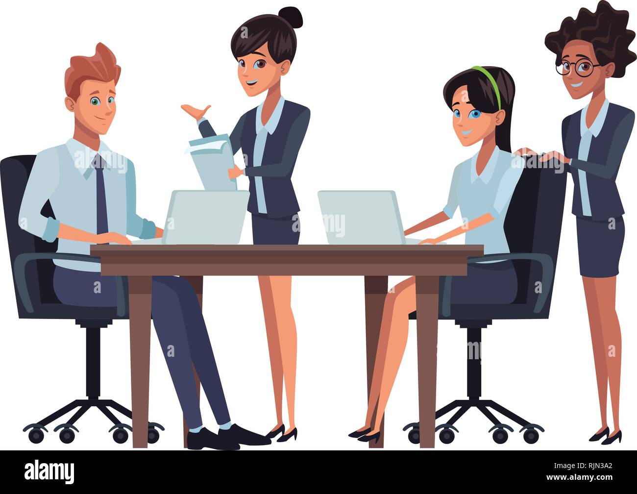 executive business coworkers cartoon Stock Vector Image & Art - Alamy