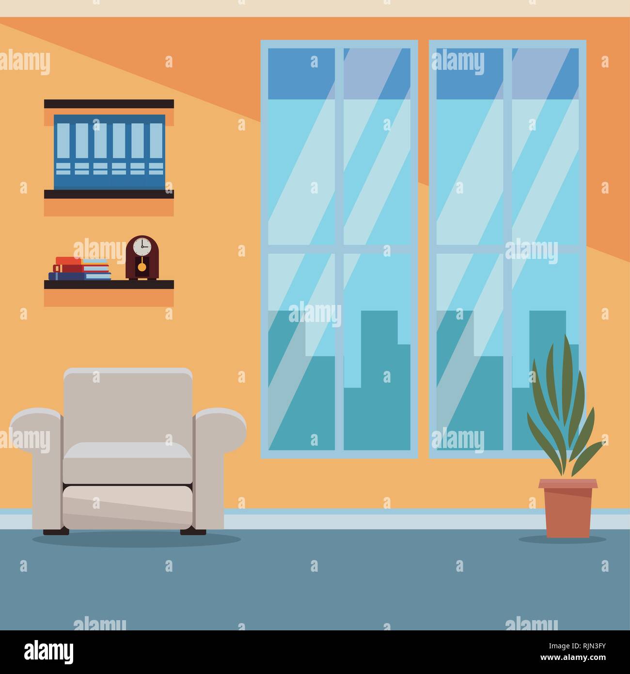 modern furniture room cartoon Stock Vector Image & Art - Alamy