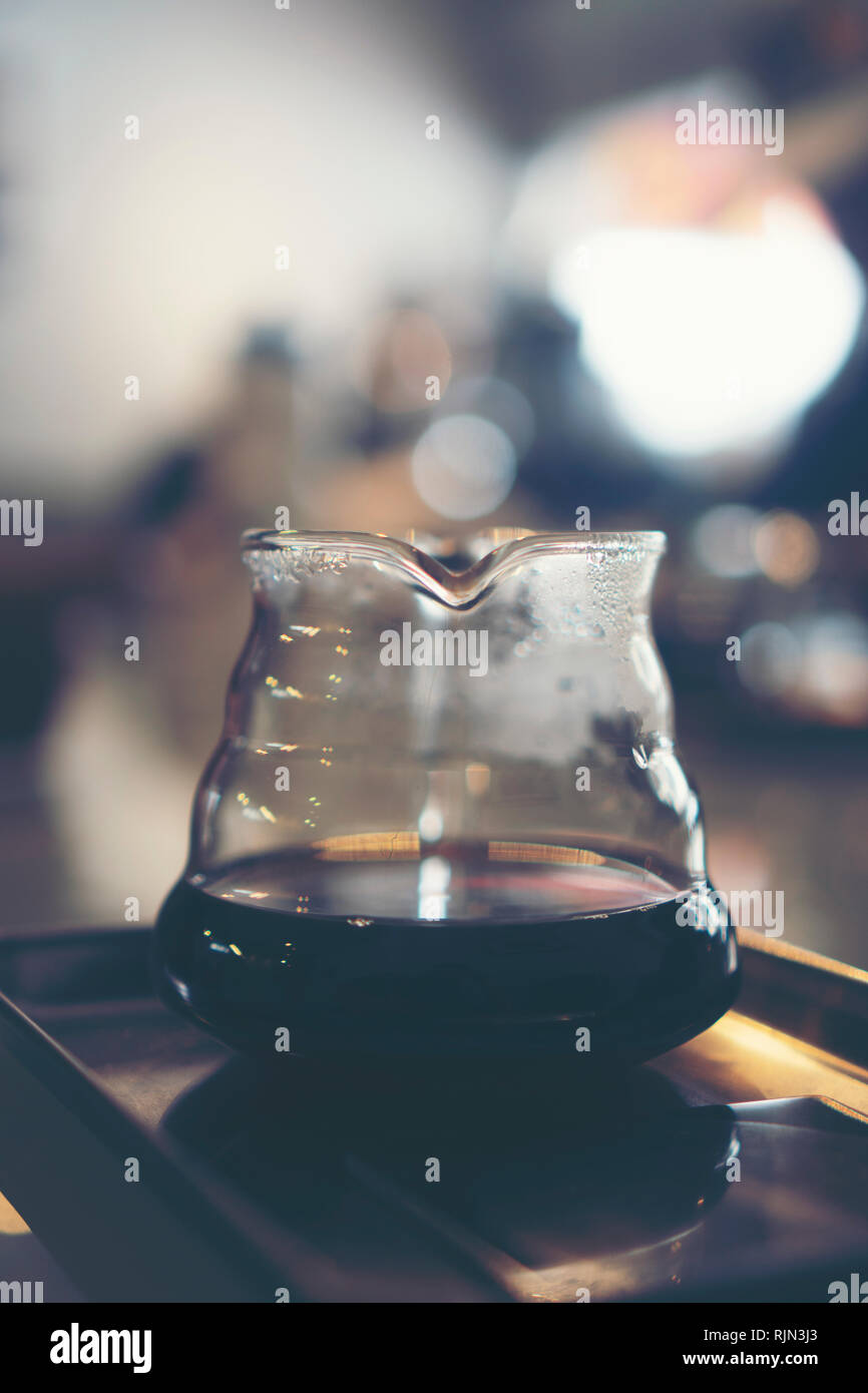 coffee filter drip process, vintage style Stock Photo - Alamy