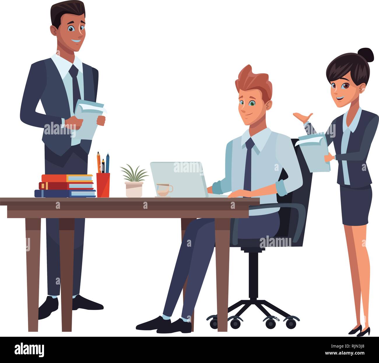 executive business coworkers cartoon Stock Vector Image & Art - Alamy