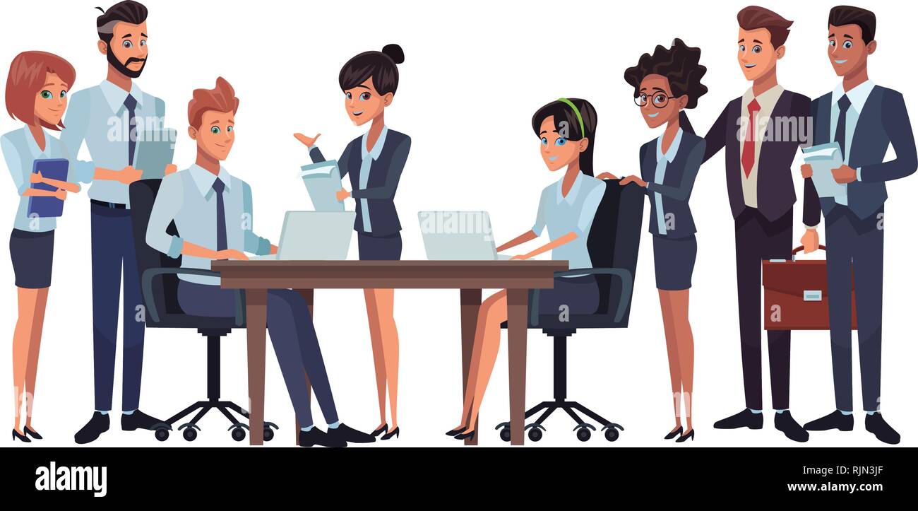 executive business coworkers cartoon Stock Vector Image & Art - Alamy