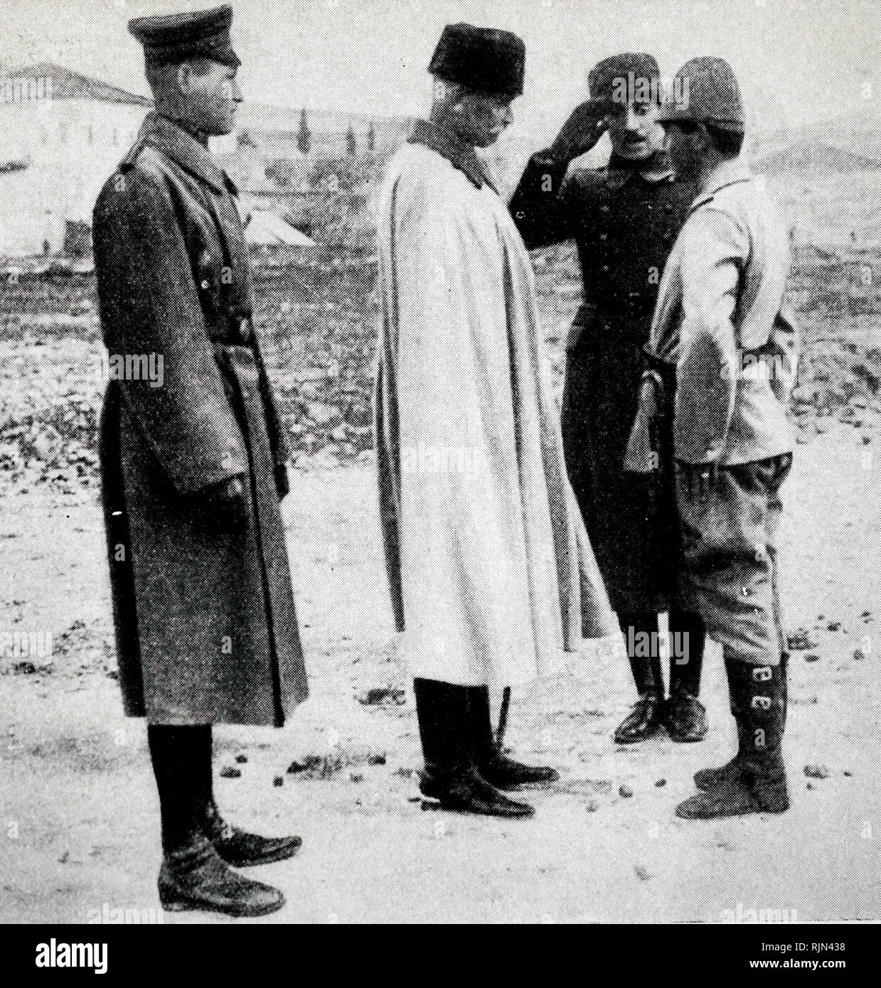 General von Falkenhayn (in cloak) commander of German 9th Army against ...